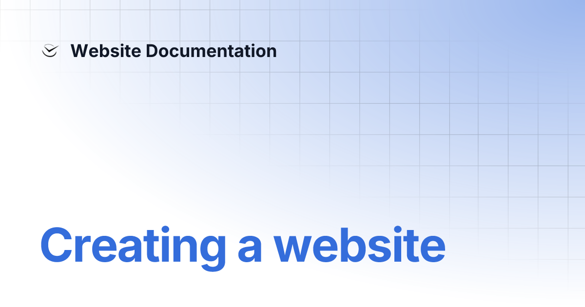 Creating a website | Website Documentation